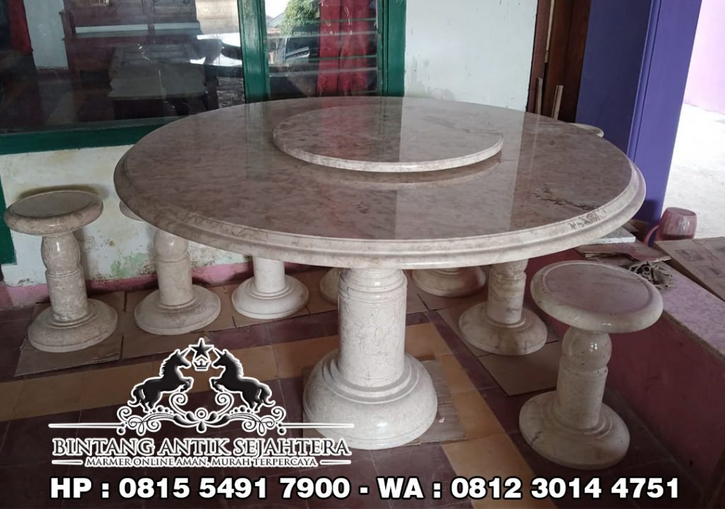 Meja Makan Batu Marmer Bulat Minimalis Meja Makan Set